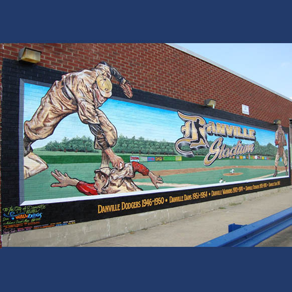 Danville Stadium Walldog Mural - Danville Area Visitor's Bureau
