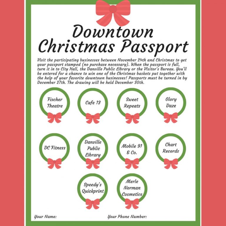Downtown Christmas Passport - Danville Area Visitor's Bureau